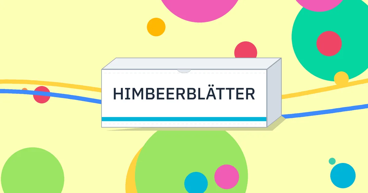 Symbolbild: Packung mit der Aufschrift HIMBEERBLÄTTER (PZN 09102558) – Verfügbarkeit und Bezug in Apotheken in Frankfurt am Main