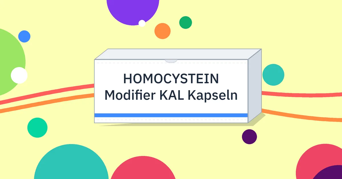 Symbolbild: Packung mit der Aufschrift HOMOCYSTEIN Modifier KAL Kapseln (PZN 15880372) – Verfügbarkeit und Bezug in Apotheken in Frankfurt am Main