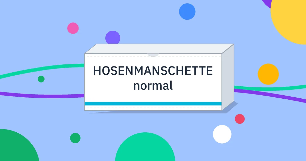 Symbolbild: Packung mit der Aufschrift HOSENMANSCHETTE normal (PZN 01570159) – Verfügbarkeit und Bezug in Apotheken in Frankfurt am Main