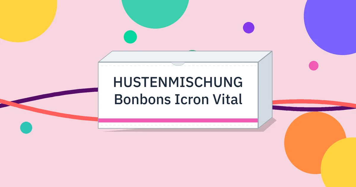 Symbolbild: Packung mit der Aufschrift HUSTENMISCHUNG Bonbons Icron Vital (PZN 09493636) – Verfügbarkeit und Bezug in Apotheken in Frankfurt am Main