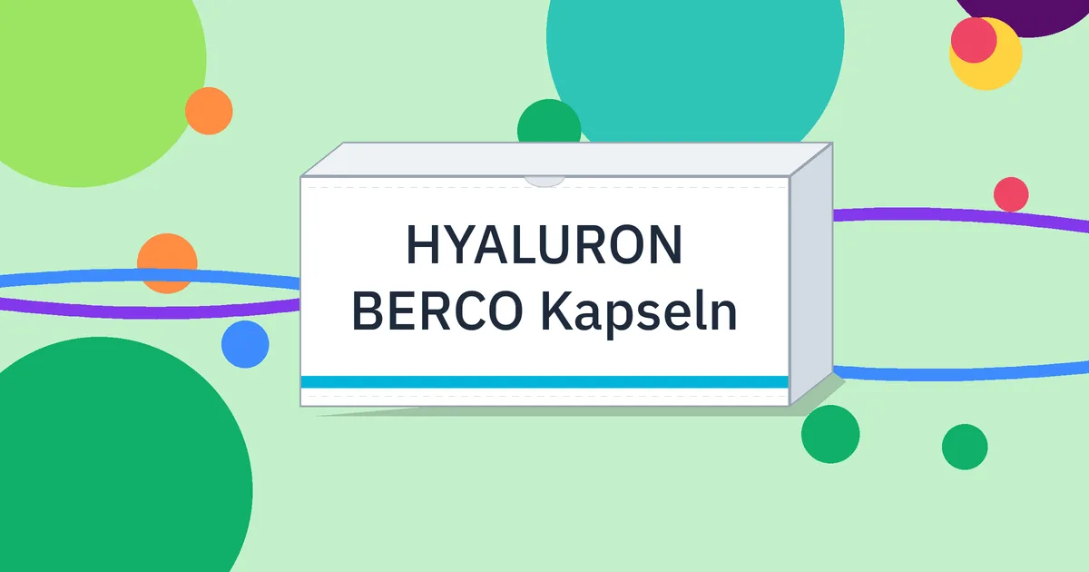 Symbolbild: Packung mit der Aufschrift HYALURON BERCO Kapseln (PZN 19683941) – Verfügbarkeit und Bezug in Apotheken in Frankfurt am Main