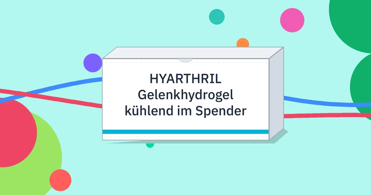 Symbolbild: Packung mit der Aufschrift HYARTHRIL Gelenkhydrogel kühlend im Spender (PZN 15862753) – Verfügbarkeit und Bezug in Apotheken in Frankfurt am Main