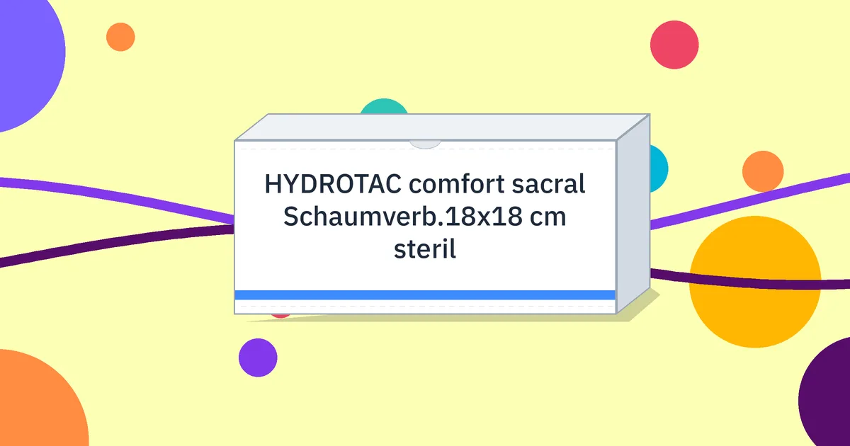 Symbolbild: Packung mit der Aufschrift HYDROTAC comfort sacral Schaumverb.18x18 cm steril (PZN 18127818) – Verfügbarkeit und Bezug in Apotheken in Frankfurt am Main