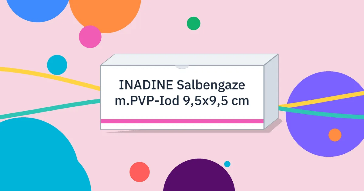 Symbolbild: Packung mit der Aufschrift INADINE Salbengaze m.PVP-Iod 9,5x9,5 cm (PZN 19472575) – Verfügbarkeit und Bezug in Apotheken in Frankfurt am Main