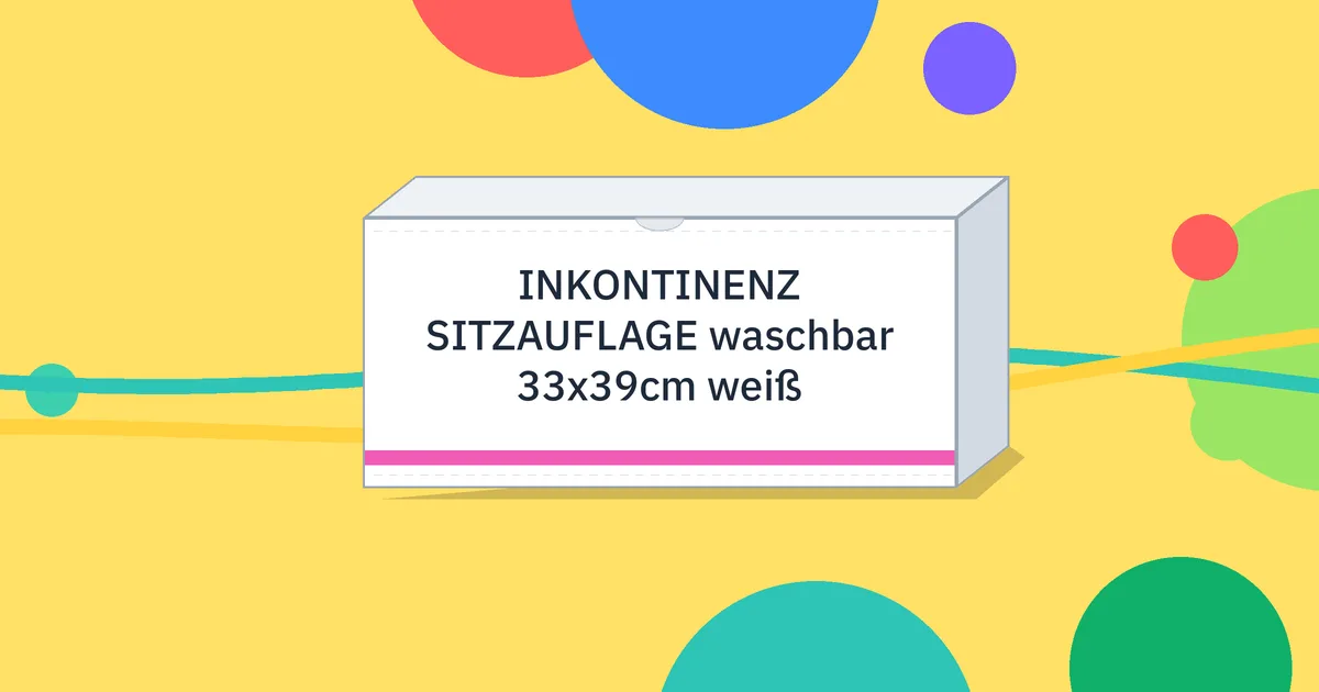 Symbolbild: Packung mit der Aufschrift INKONTINENZ SITZAUFLAGE waschbar 33x39cm weiß (PZN 17247006) – Verfügbarkeit und Bezug in Apotheken in Frankfurt am Main