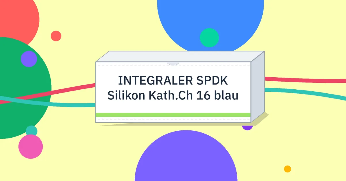 Symbolbild: Packung mit der Aufschrift INTEGRALER SPDK Silikon Kath.Ch 16 blau (PZN 16825139) – Verfügbarkeit und Bezug in Apotheken in Frankfurt am Main