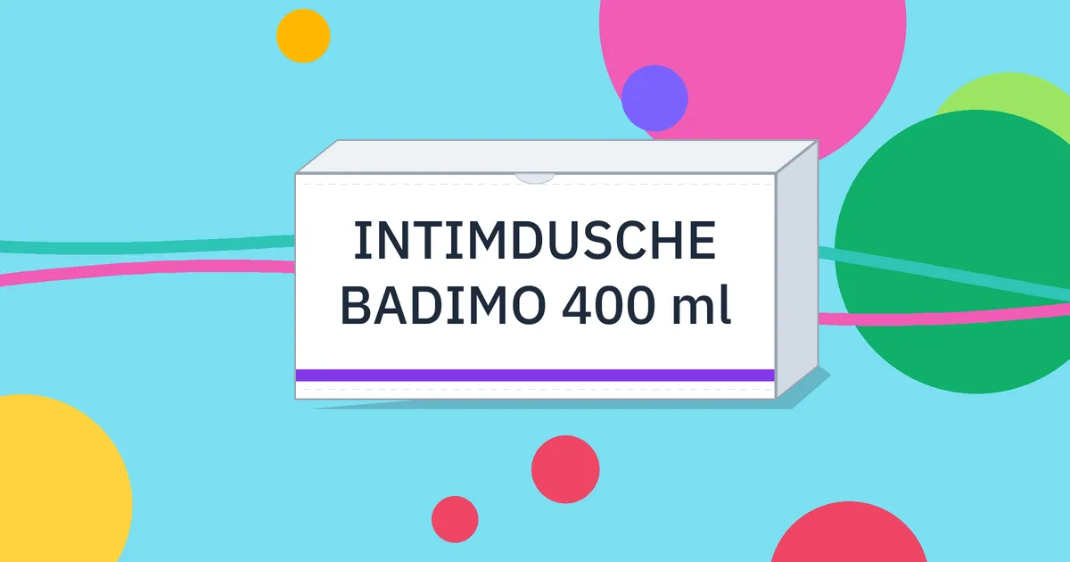 Symbolbild: Packung mit der Aufschrift INTIMDUSCHE BADIMO 400 ml (PZN 07544105) – Verfügbarkeit und Bezug in Apotheken in Frankfurt am Main