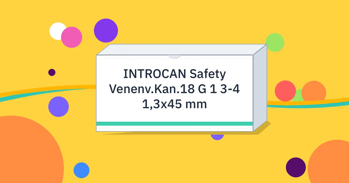 Symbolbild: Packung mit der Aufschrift INTROCAN Safety Venenv.Kan.18 G 1 3-4 1,3x45 mm (PZN 04095730) – Verfügbarkeit und Bezug in Apotheken in Frankfurt am Main