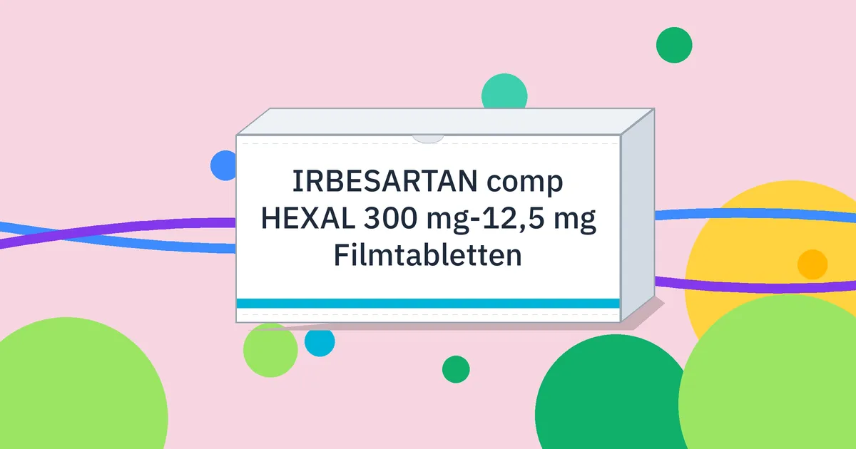 Symbolbild: Packung mit der Aufschrift IRBESARTAN comp HEXAL 300 mg-12,5 mg Filmtabletten (PZN 09672103) – Verfügbarkeit und Bezug in Apotheken in Frankfurt am Main