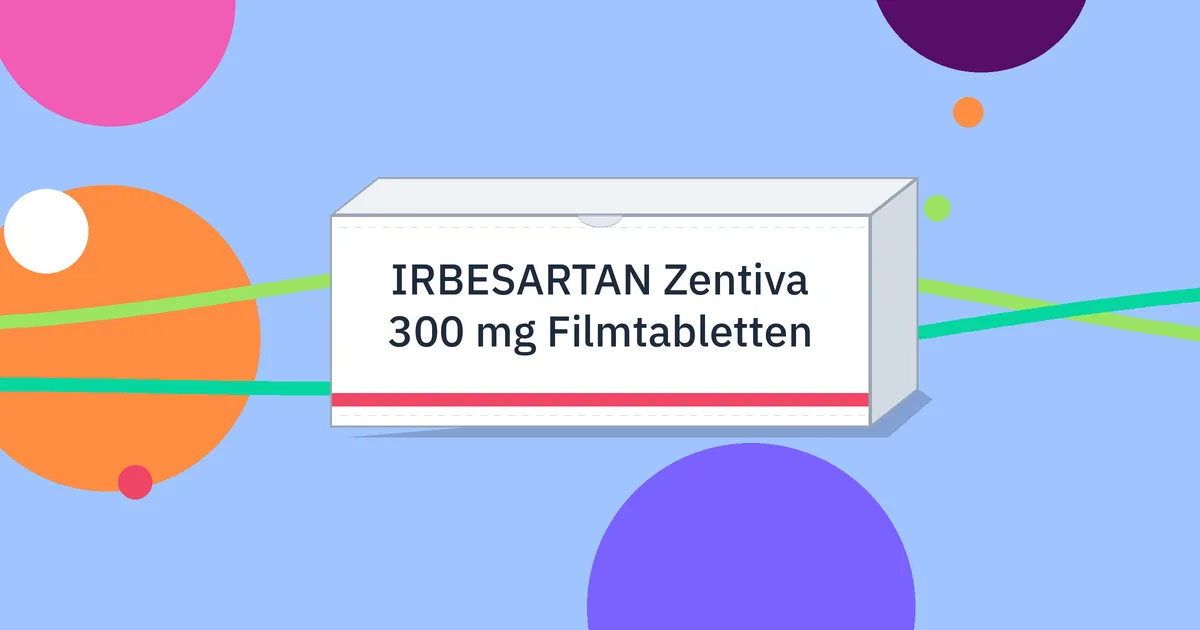 Symbolbild: Packung mit der Aufschrift IRBESARTAN Zentiva 300 mg Filmtabletten (PZN 09751972) – Verfügbarkeit und Bezug in Apotheken in Frankfurt am Main
