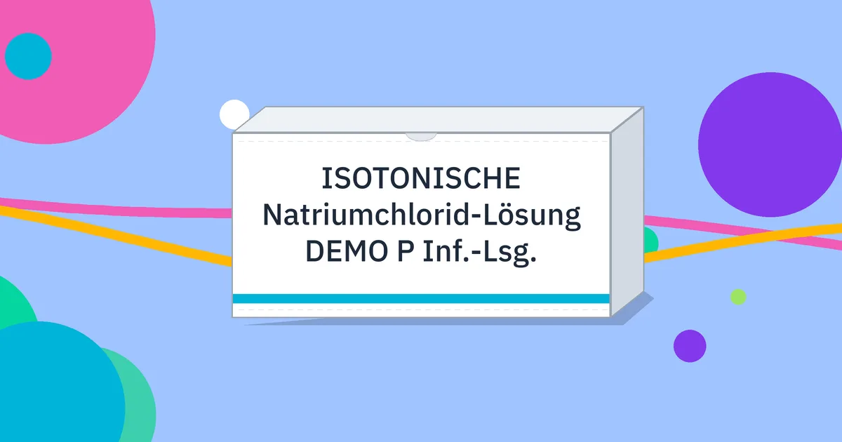 Symbolbild: Packung mit der Aufschrift ISOTONISCHE Natriumchlorid-Lösung DEMO P Inf.-Lsg. (PZN 10275258) – Verfügbarkeit und Bezug in Apotheken in Frankfurt am Main