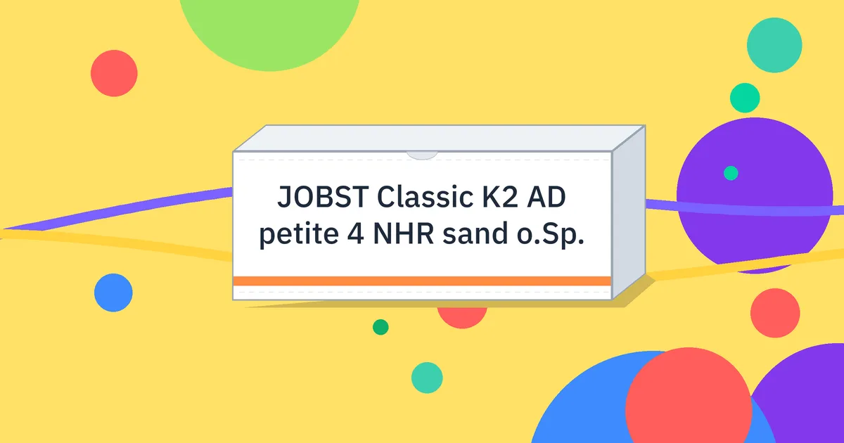 Symbolbild: Packung mit der Aufschrift JOBST Classic K2 AD petite 4 NHR sand o.Sp. (PZN 13061405) – Verfügbarkeit und Bezug in Apotheken in Frankfurt am Main