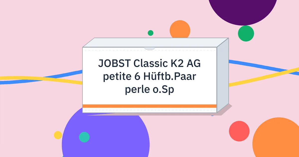 Symbolbild: Packung mit der Aufschrift JOBST Classic K2 AG petite 6 Hüftb.Paar perle o.Sp (PZN 13065099) – Verfügbarkeit und Bezug in Apotheken in Frankfurt am Main