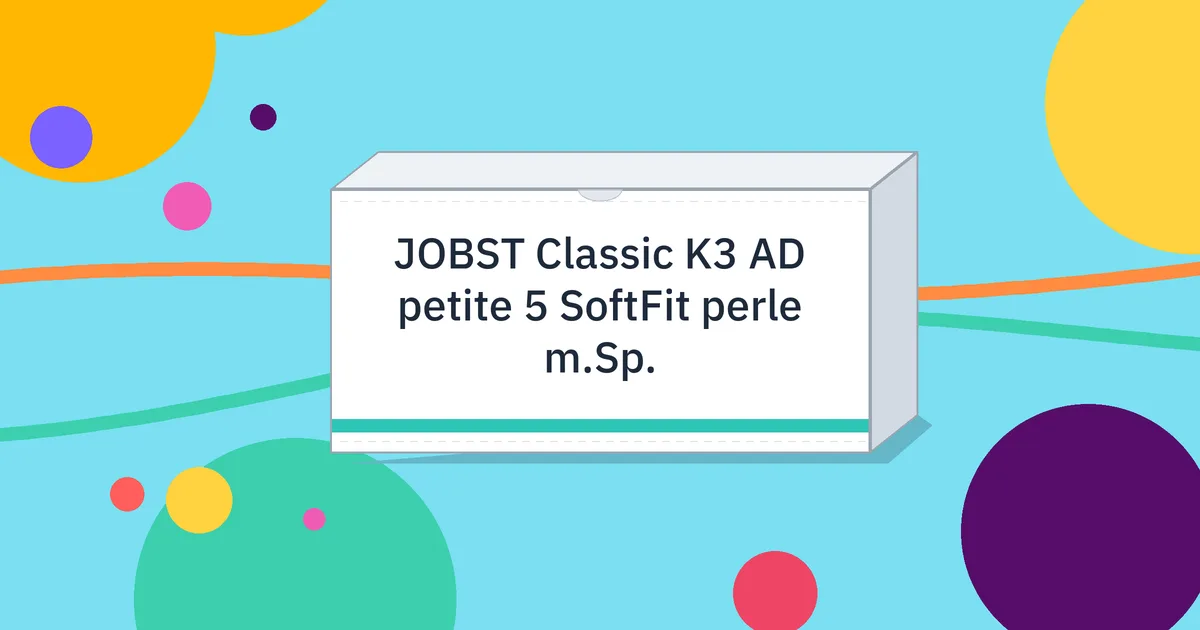 Symbolbild: Packung mit der Aufschrift JOBST Classic K3 AD petite 5 SoftFit perle m.Sp. (PZN 14223318) – Verfügbarkeit und Bezug in Apotheken in Frankfurt am Main