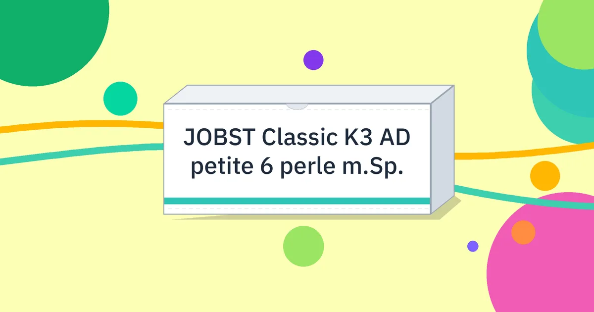 Symbolbild: Packung mit der Aufschrift JOBST Classic K3 AD petite 6 perle m.Sp. (PZN 13070048) – Verfügbarkeit und Bezug in Apotheken in Frankfurt am Main