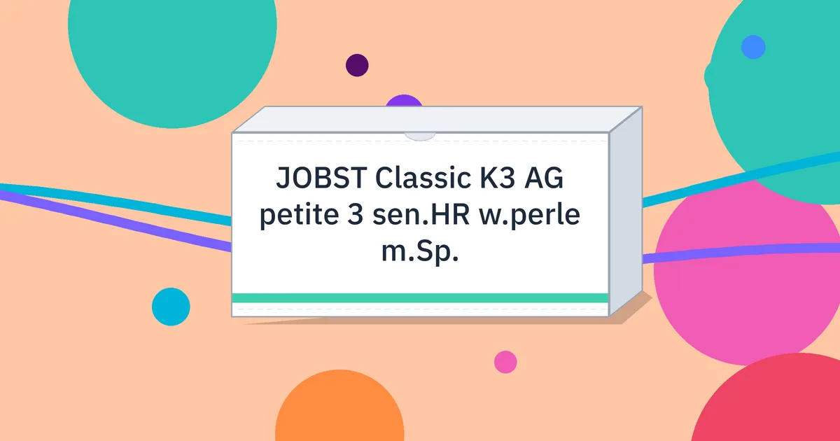 Symbolbild: Packung mit der Aufschrift JOBST Classic K3 AG petite 3 sen.HR w.perle m.Sp. (PZN 17956760) – Verfügbarkeit und Bezug in Apotheken in Frankfurt am Main