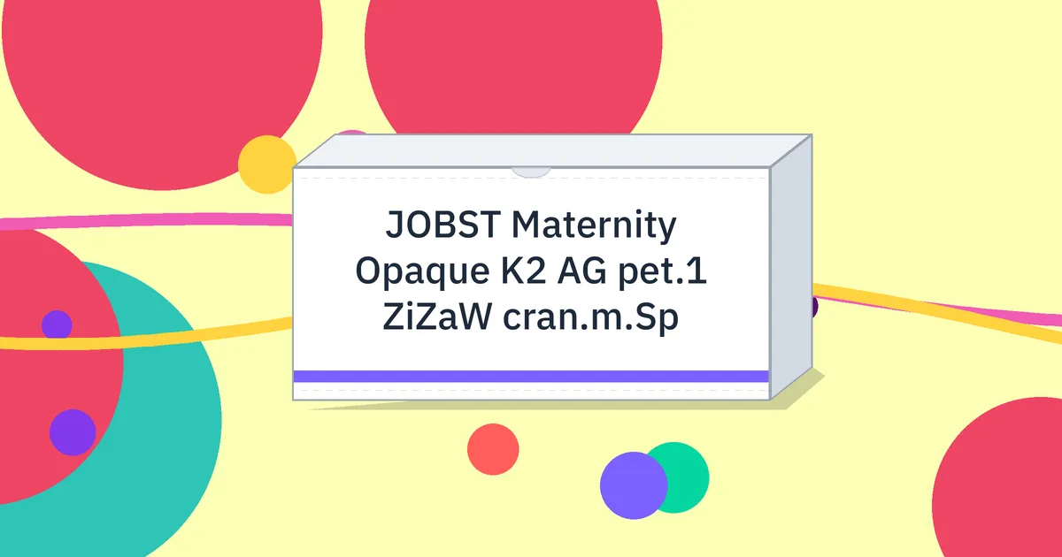 Symbolbild: Packung mit der Aufschrift JOBST Maternity Opaque K2 AG pet.1 ZiZaW cran.m.Sp (PZN 15858591) – Verfügbarkeit und Bezug in Apotheken in Frankfurt am Main