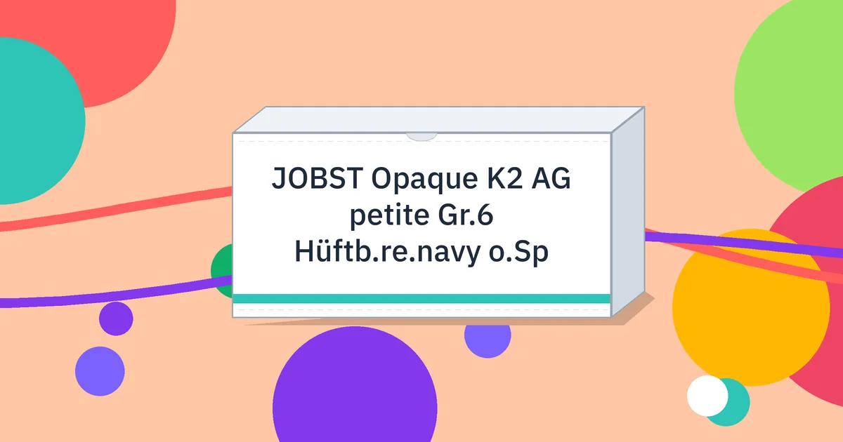 Symbolbild: Packung mit der Aufschrift JOBST Opaque K2 AG petite Gr.6 Hüftb.re.navy o.Sp (PZN 13115466) – Verfügbarkeit und Bezug in Apotheken in Frankfurt am Main