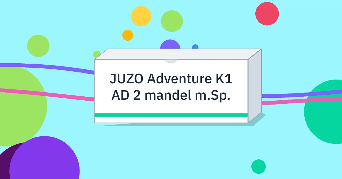 Symbolbild: Packung mit der Aufschrift JUZO Adventure K1 AD 2 mandel m.Sp. (PZN 14971523) – Verfügbarkeit und Bezug in Apotheken in Frankfurt am Main