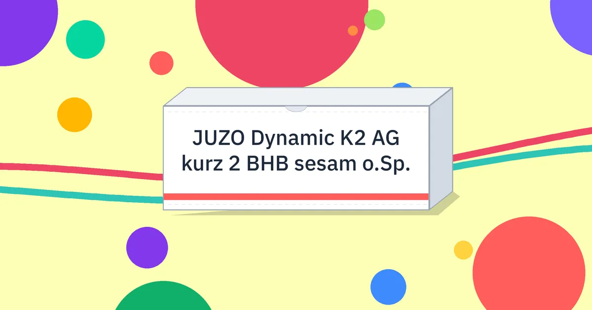 Symbolbild: Packung mit der Aufschrift JUZO Dynamic K2 AG kurz 2 BHB sesam o.Sp. (PZN 15445386) – Verfügbarkeit und Bezug in Apotheken in Frankfurt am Main