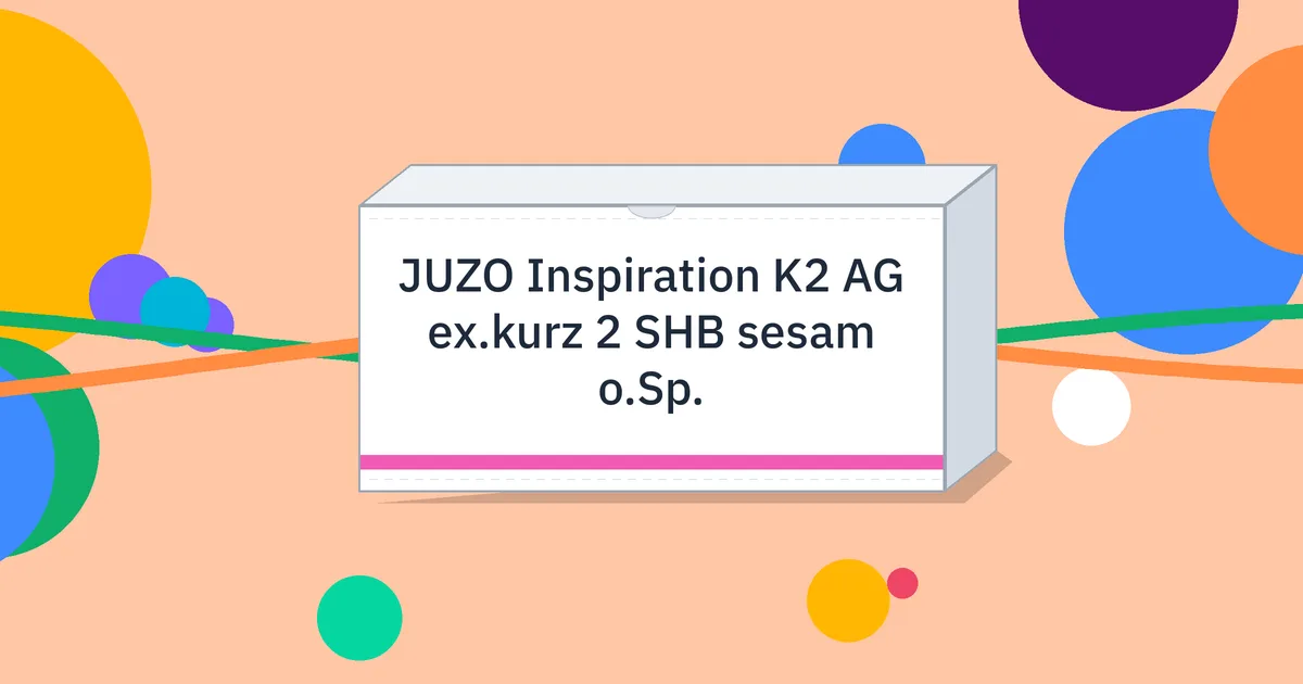 Symbolbild: Packung mit der Aufschrift JUZO Inspiration K2 AG ex.kurz 2 SHB sesam o.Sp. (PZN 14951288) – Verfügbarkeit und Bezug in Apotheken in Frankfurt am Main
