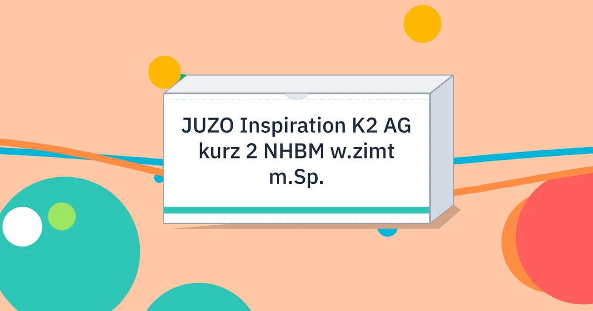 Symbolbild: Packung mit der Aufschrift JUZO Inspiration K2 AG kurz 2 NHBM w.zimt m.Sp. (PZN 14948085) – Verfügbarkeit und Bezug in Apotheken in Frankfurt am Main