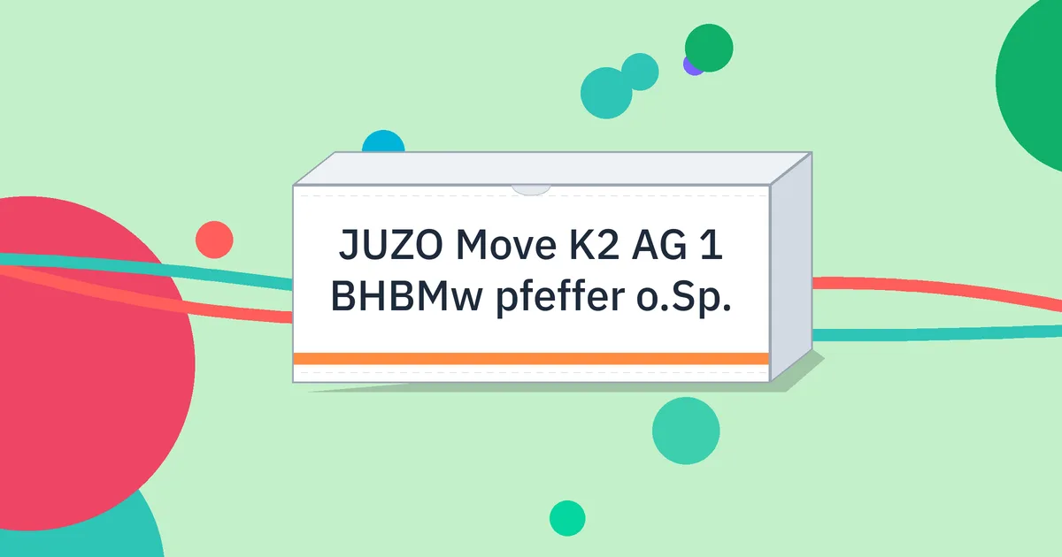 Symbolbild: Packung mit der Aufschrift JUZO Move K2 AG 1 BHBMw pfeffer o.Sp. (PZN 16649300) – Verfügbarkeit und Bezug in Apotheken in Frankfurt am Main