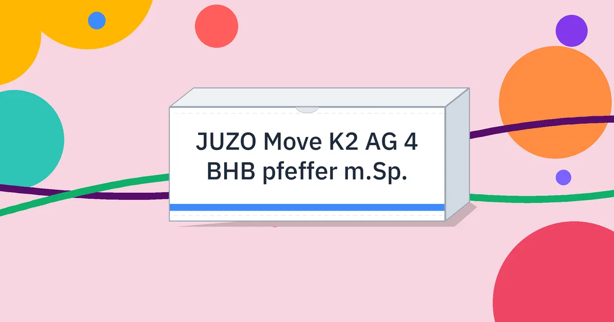 Symbolbild: Packung mit der Aufschrift JUZO Move K2 AG 4 BHB pfeffer m.Sp. (PZN 16637739) – Verfügbarkeit und Bezug in Apotheken in Frankfurt am Main