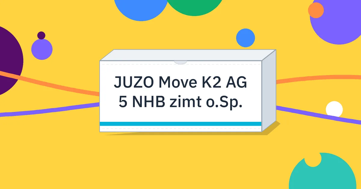 Symbolbild: Packung mit der Aufschrift JUZO Move K2 AG 5 NHB zimt o.Sp. (PZN 18525737) – Verfügbarkeit und Bezug in Apotheken in Frankfurt am Main