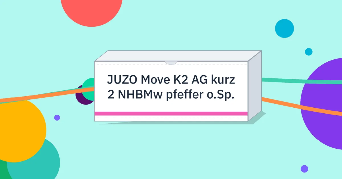 Symbolbild: Packung mit der Aufschrift JUZO Move K2 AG kurz 2 NHBMw pfeffer o.Sp. (PZN 16644610) – Verfügbarkeit und Bezug in Apotheken in Frankfurt am Main