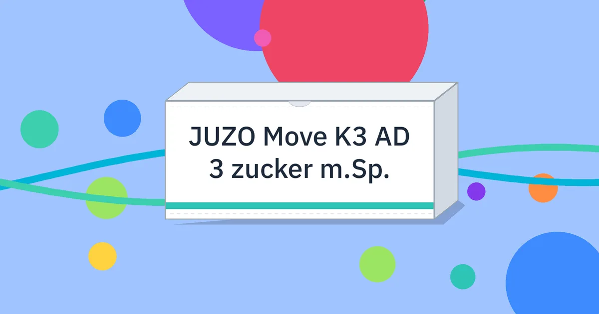 Symbolbild: Packung mit der Aufschrift JUZO Move K3 AD 3 zucker m.Sp. (PZN 18566541) – Verfügbarkeit und Bezug in Apotheken in Frankfurt am Main