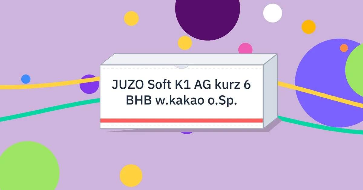 Symbolbild: Packung mit der Aufschrift JUZO Soft K1 AG kurz 6 BHB w.kakao o.Sp. (PZN 14839137) – Verfügbarkeit und Bezug in Apotheken in Frankfurt am Main