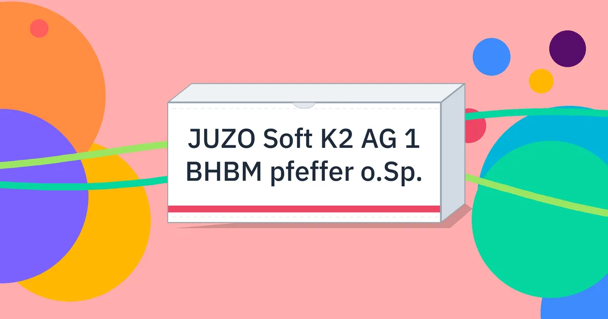 Symbolbild: Packung mit der Aufschrift JUZO Soft K2 AG 1 BHBM pfeffer o.Sp. (PZN 14860717) – Verfügbarkeit und Bezug in Apotheken in Frankfurt am Main
