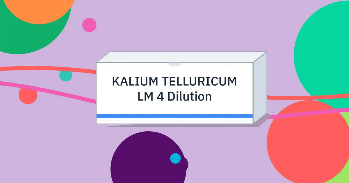 Symbolbild: Packung mit der Aufschrift KALIUM TELLURICUM LM 4 Dilution (PZN 12927133) – Verfügbarkeit und Bezug in Apotheken in Frankfurt am Main