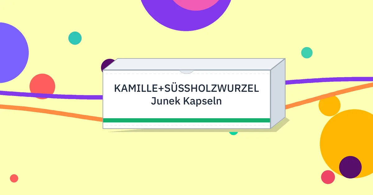Symbolbild: Packung mit der Aufschrift KAMILLE+SÜSSHOLZWURZEL Junek Kapseln (PZN 03549732) – Verfügbarkeit und Bezug in Apotheken in Frankfurt am Main