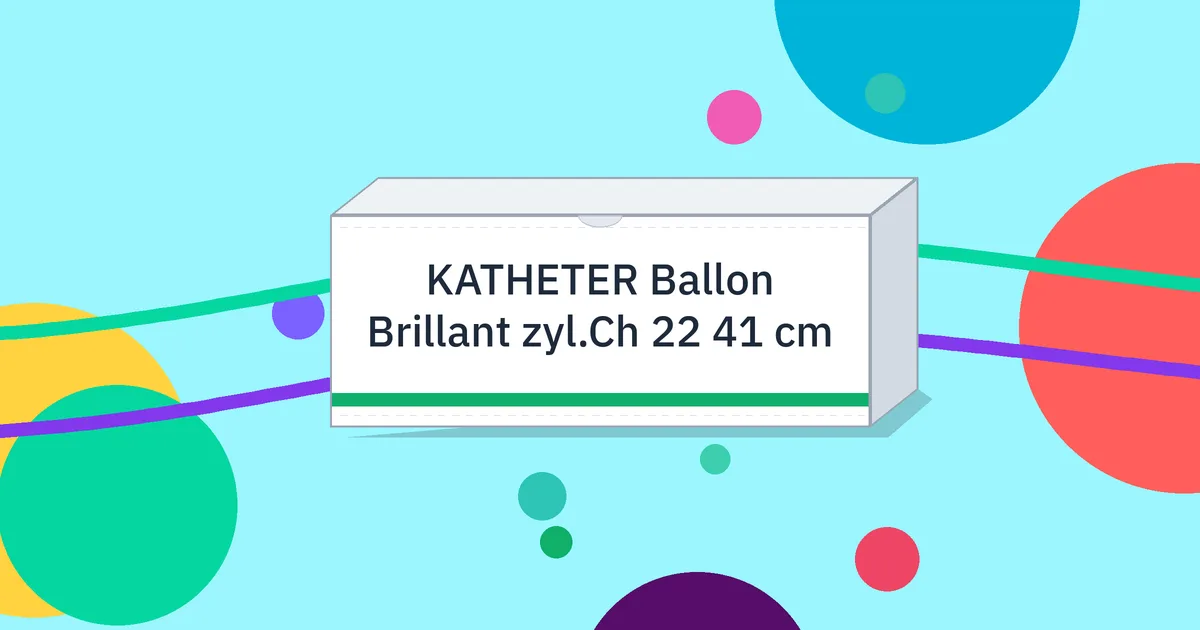 Symbolbild: Packung mit der Aufschrift KATHETER Ballon Brillant zyl.Ch 22 41 cm (PZN 05141024) – Verfügbarkeit und Bezug in Apotheken in Frankfurt am Main