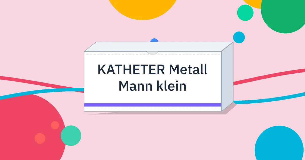 Symbolbild: Packung mit der Aufschrift KATHETER Metall Mann klein (PZN 02008543) – Verfügbarkeit und Bezug in Apotheken in Frankfurt am Main