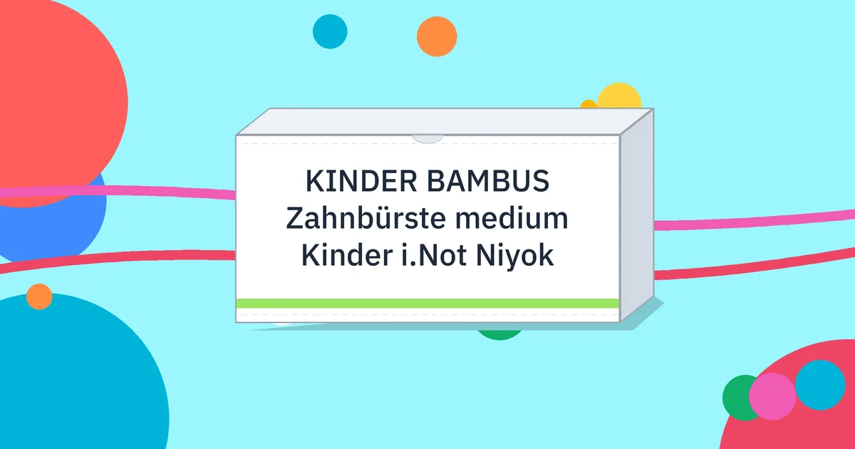 Symbolbild: Packung mit der Aufschrift KINDER BAMBUS Zahnbürste medium Kinder i.Not Niyok (PZN 17535774) – Verfügbarkeit und Bezug in Apotheken in Frankfurt am Main