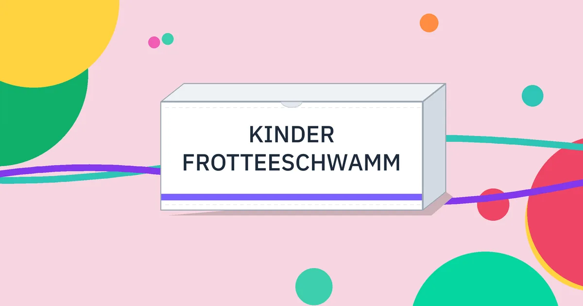Symbolbild: Packung mit der Aufschrift KINDER FROTTEESCHWAMM (PZN 09734985) – Verfügbarkeit und Bezug in Apotheken in Frankfurt am Main