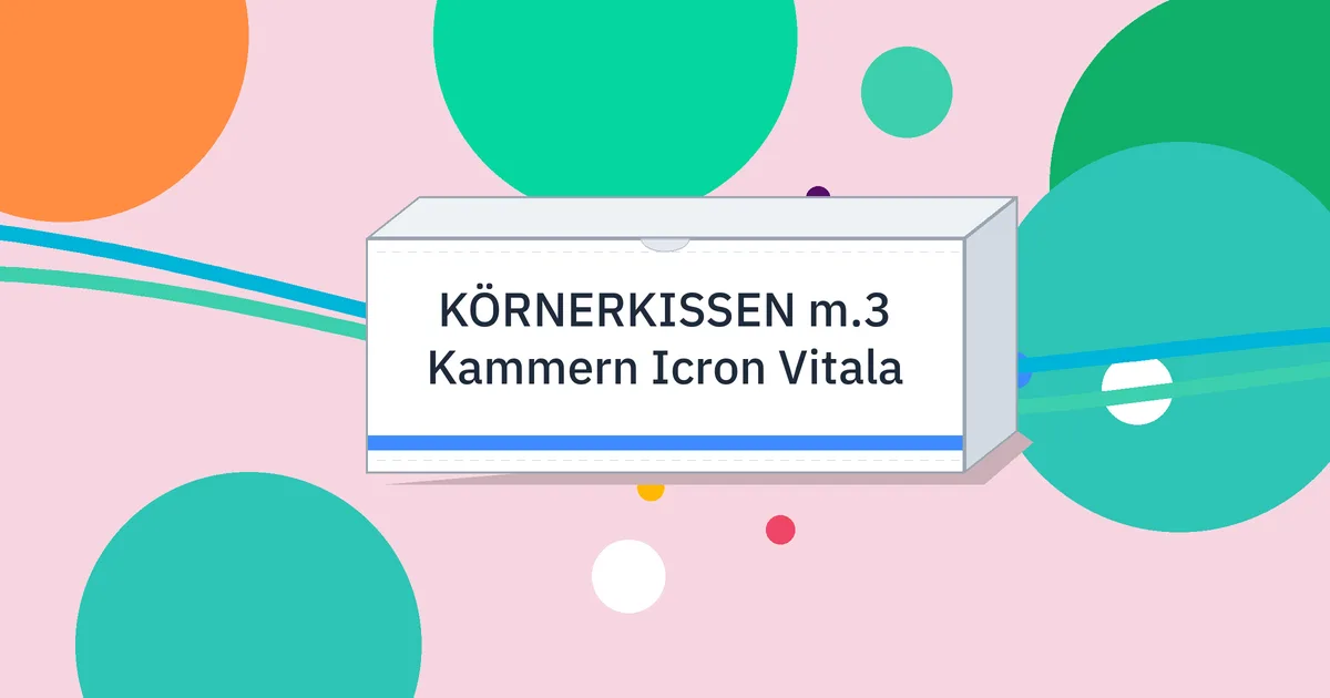 Symbolbild: Packung mit der Aufschrift KÖRNERKISSEN m.3 Kammern Icron Vitala (PZN 01582607) – Verfügbarkeit und Bezug in Apotheken in Frankfurt am Main