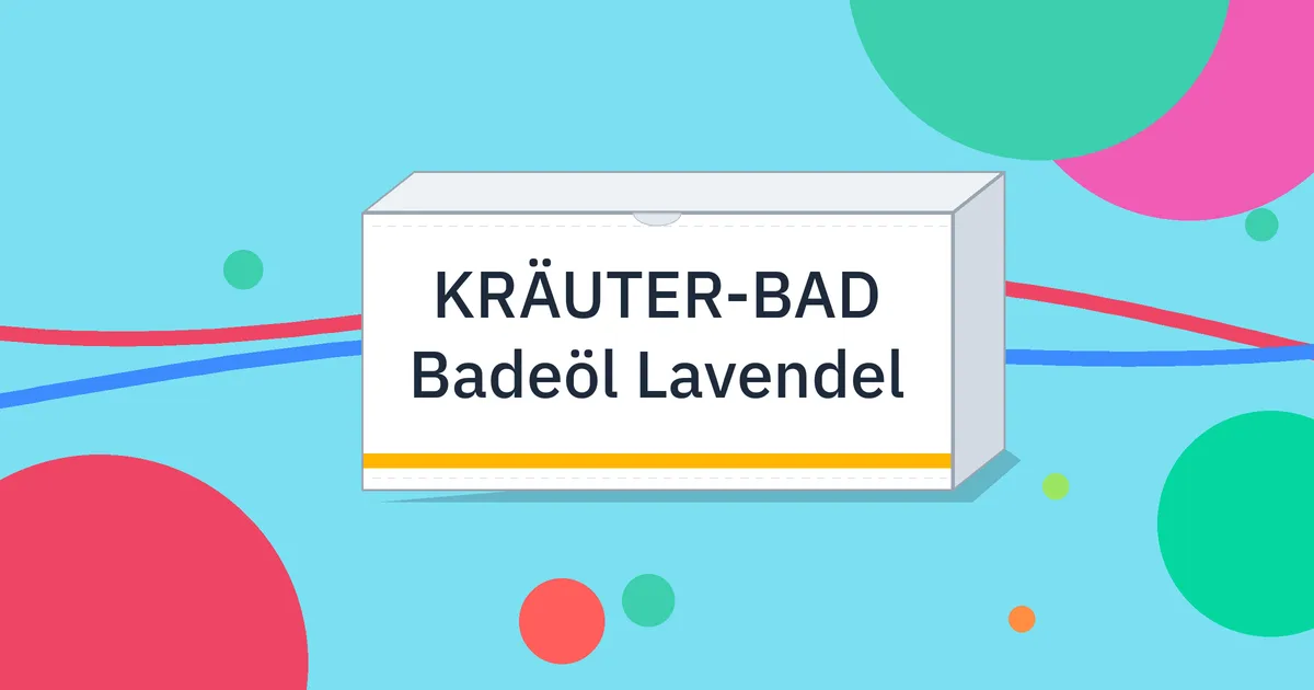 Symbolbild: Packung mit der Aufschrift KRÄUTER-BAD Badeöl Lavendel (PZN 14263186) – Verfügbarkeit und Bezug in Apotheken in Frankfurt am Main