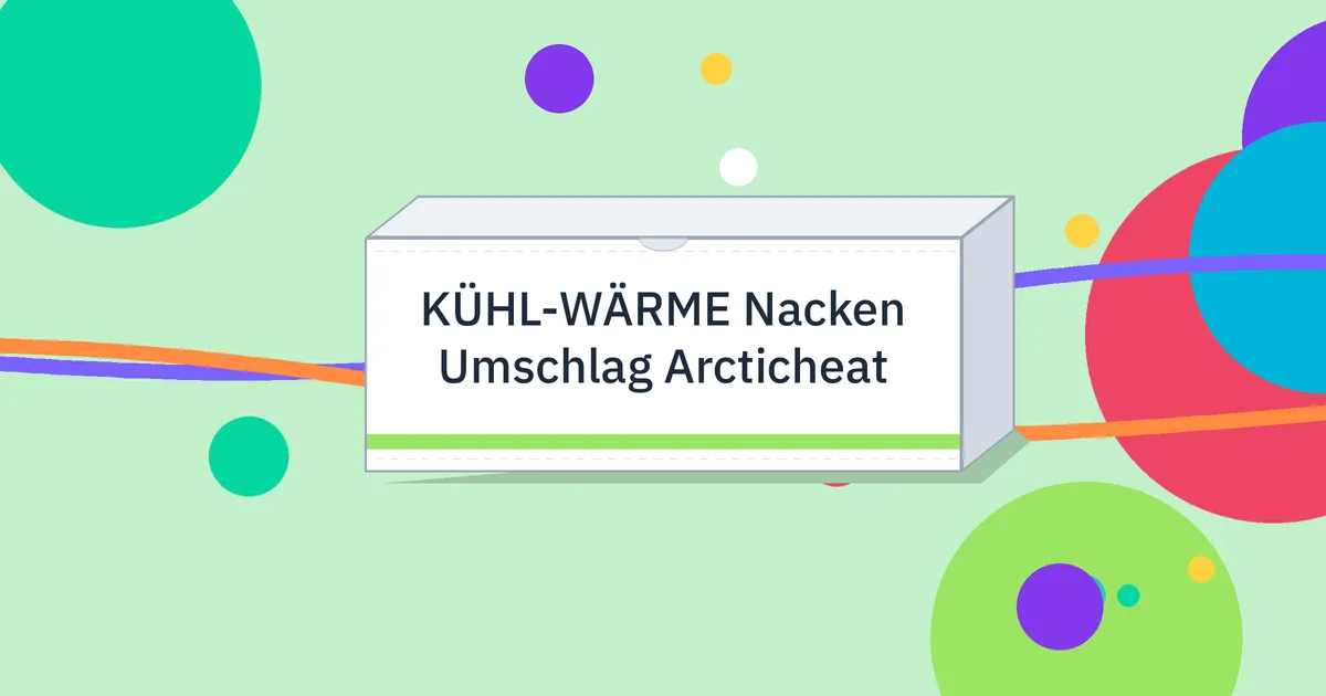 Symbolbild: Packung mit der Aufschrift KÜHL-WÄRME Nacken Umschlag Arcticheat (PZN 02291734) – Verfügbarkeit und Bezug in Apotheken in Frankfurt am Main