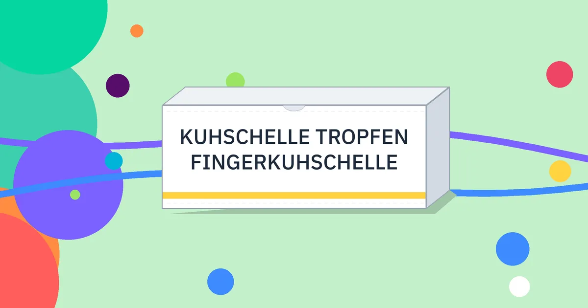 Symbolbild: Packung mit der Aufschrift KUHSCHELLE TROPFEN FINGERKUHSCHELLE (PZN 15228855) – Verfügbarkeit und Bezug in Apotheken in Frankfurt am Main