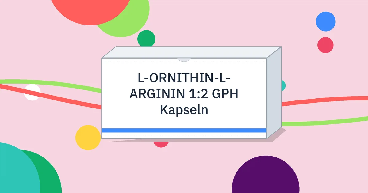Symbolbild: Packung mit der Aufschrift L-ORNITHIN-L-ARGININ 1:2 GPH Kapseln (PZN 04131779) – Verfügbarkeit und Bezug in Apotheken in Frankfurt am Main