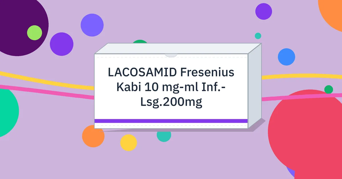 Symbolbild: Packung mit der Aufschrift LACOSAMID Fresenius Kabi 10 mg-ml Inf.-Lsg.200mg (PZN 18165687) – Verfügbarkeit und Bezug in Apotheken in Frankfurt am Main