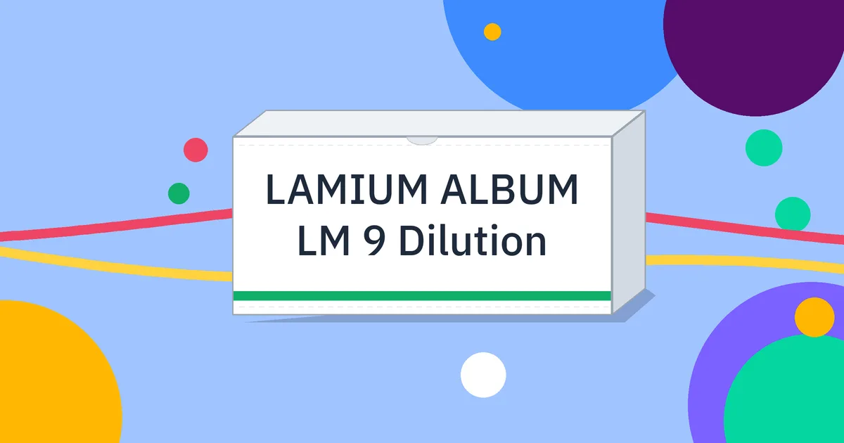Symbolbild: Packung mit der Aufschrift LAMIUM ALBUM LM 9 Dilution (PZN 13521700) – Verfügbarkeit und Bezug in Apotheken in Frankfurt am Main