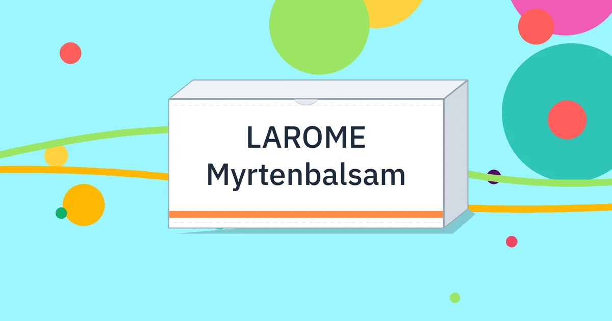 Symbolbild: Packung mit der Aufschrift LAROME Myrtenbalsam (PZN 01304305) – Verfügbarkeit und Bezug in Apotheken in Frankfurt am Main