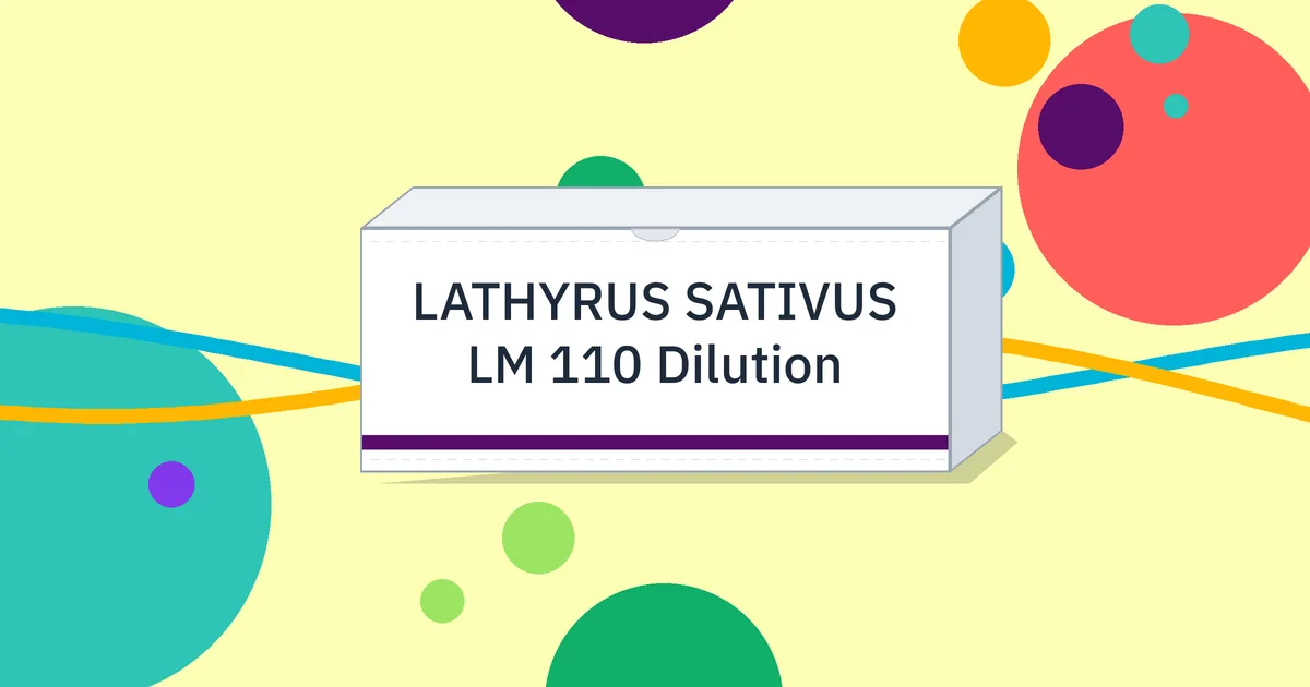 Symbolbild: Packung mit der Aufschrift LATHYRUS SATIVUS LM 110 Dilution (PZN 13523863) – Verfügbarkeit und Bezug in Apotheken in Frankfurt am Main