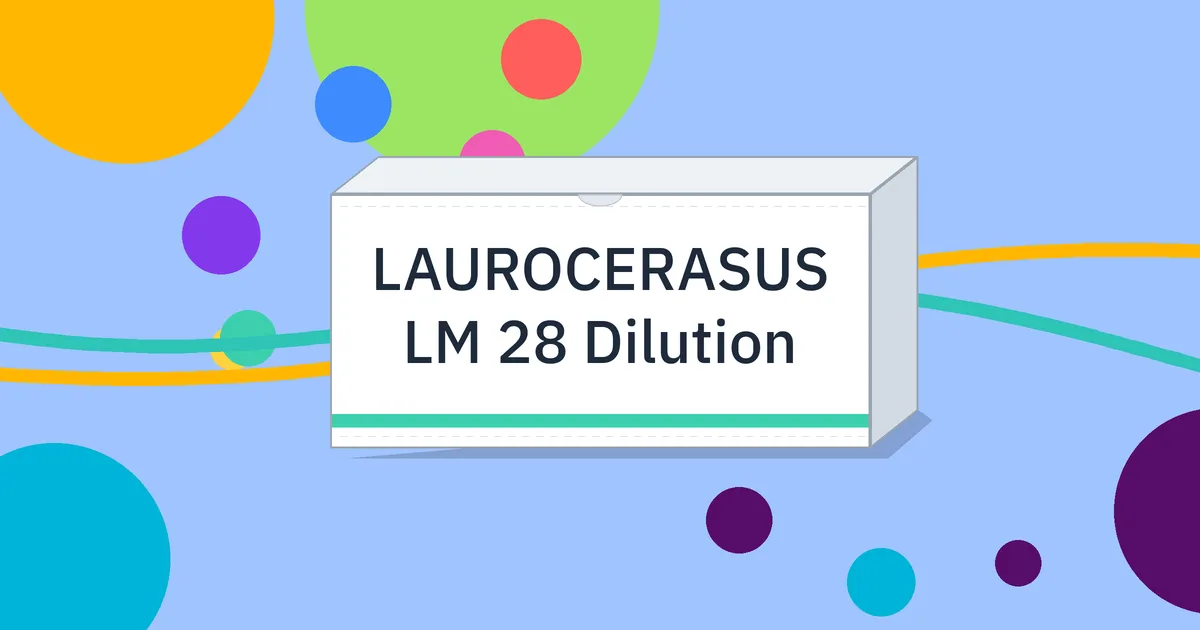 Symbolbild: Packung mit der Aufschrift LAUROCERASUS LM 28 Dilution (PZN 13524236) – Verfügbarkeit und Bezug in Apotheken in Frankfurt am Main