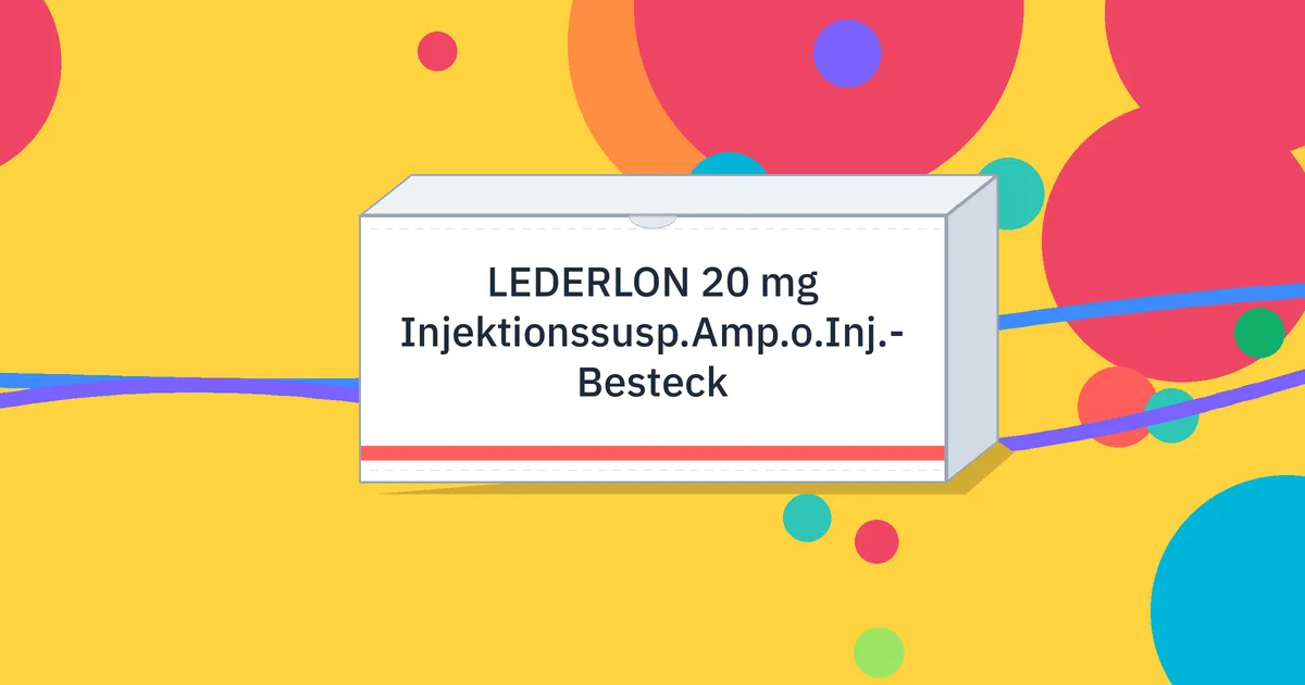 Symbolbild: Packung mit der Aufschrift LEDERLON 20 mg Injektionssusp.Amp.o.Inj.-Besteck (PZN 15024354) – Verfügbarkeit und Bezug in Apotheken in Frankfurt am Main